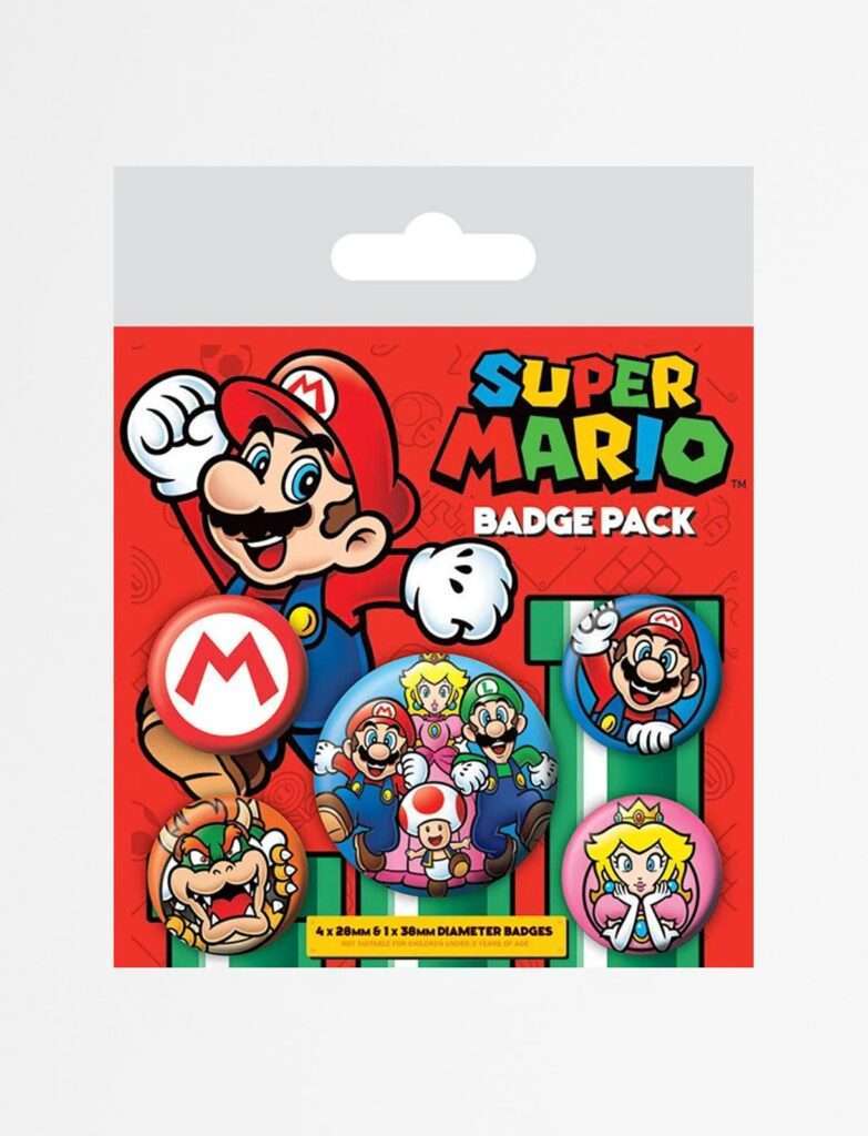 Super Mario Pin-Back Buttons 5-Pack – Poku.no
