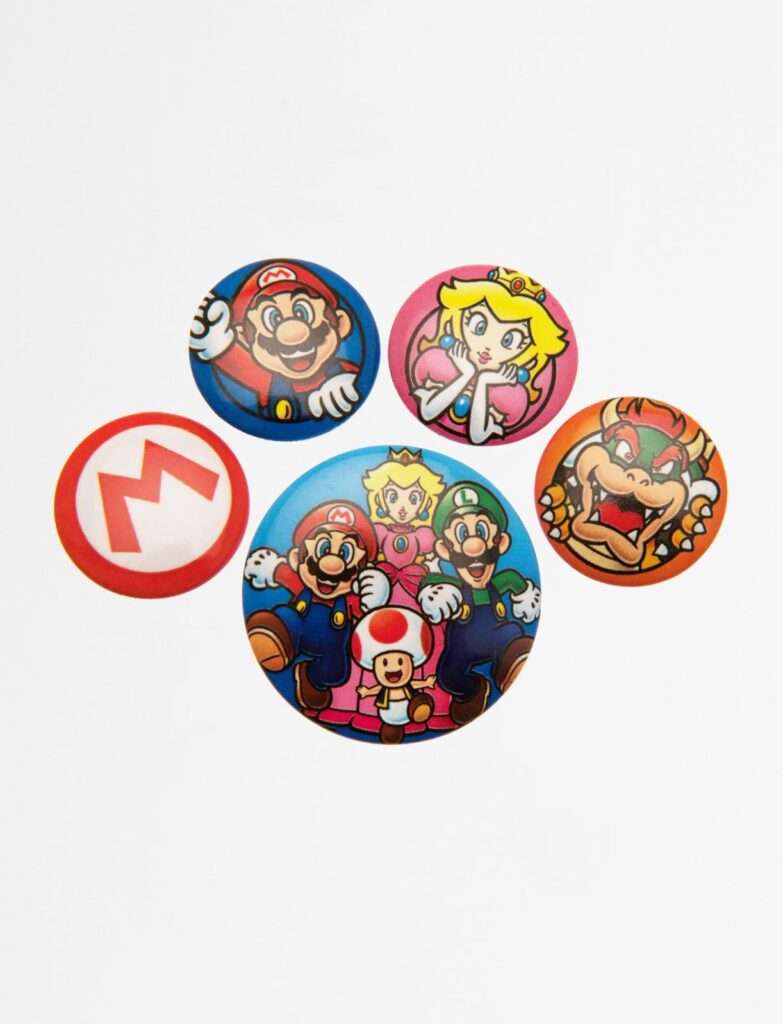 Super Mario Pin-Back Buttons 5-Pack – Poku.no